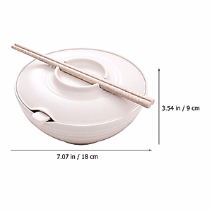 Hemoton 1 Set Ramen Bowl Japanese Noodle Bowl Instant Noddles Bowl with Chopstick and Spoon