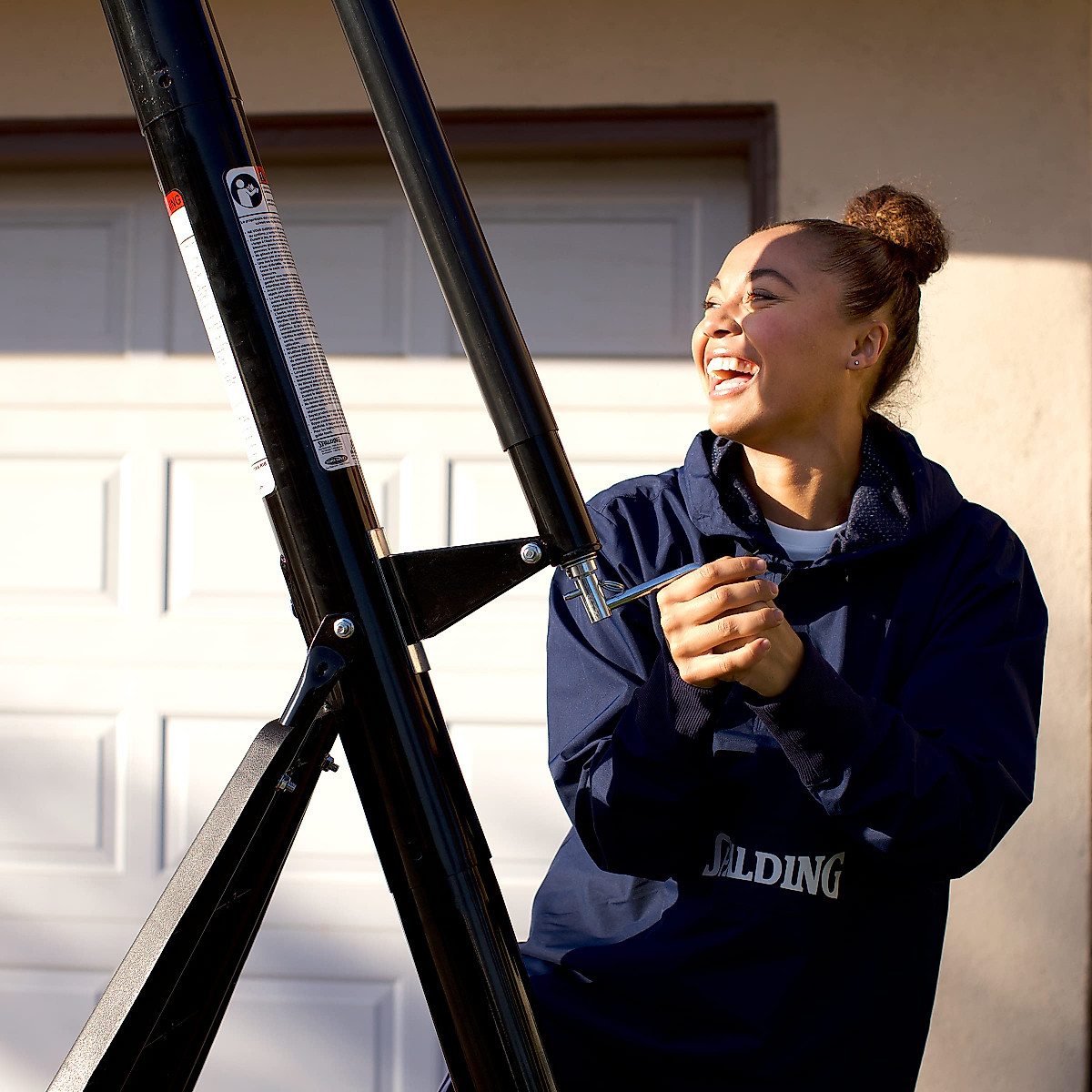 The Ultimate Hybrid, 60" Acrylic, Alum Trim, 3 Piece 3.5" Pole, Screw Jack Lift, Arena Slam Rim, Board Pad