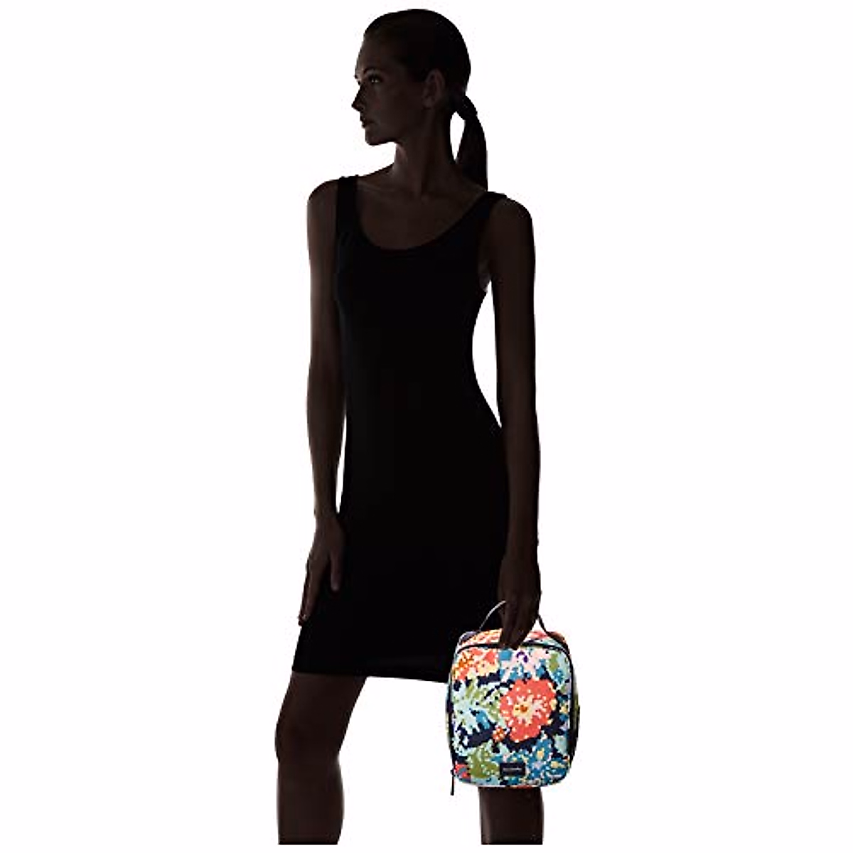 Vera Bradley Women's Recycled Lighten Up ReActive Lunch Bunch Lunch Bag, Happy Blooms Cross-Stitch, One Size