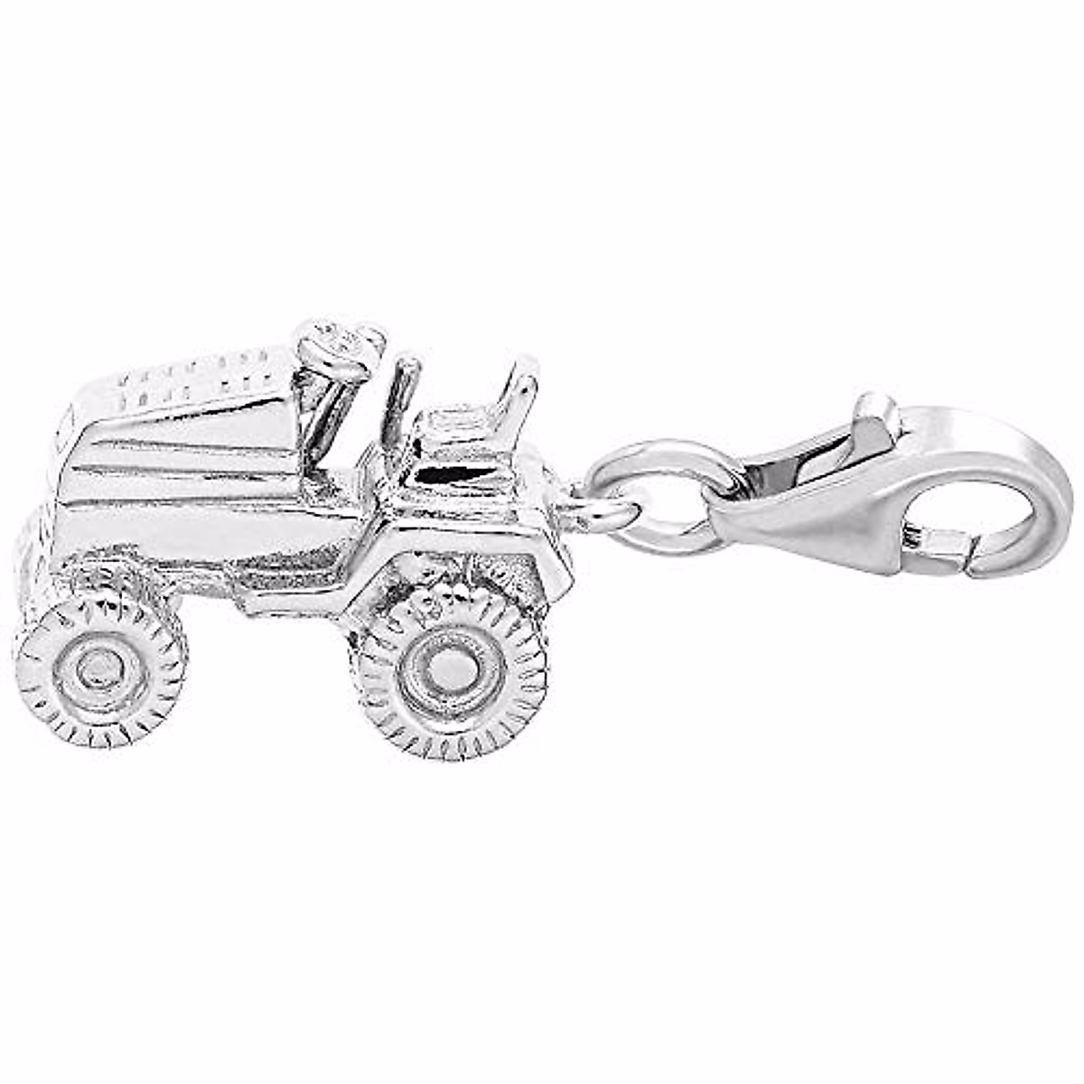 Rembrandt Charms Riding Lawn Mower Charm with Lobster Clasp, Sterling Silver