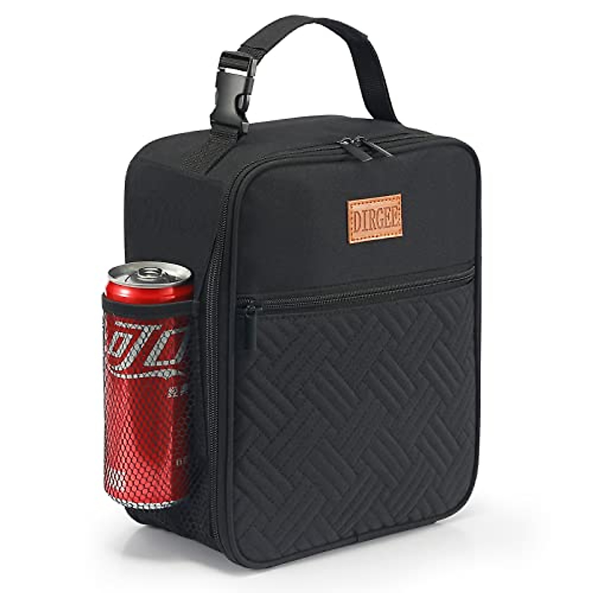 DIRGEE Lunch Box for Men Insulated Lunch Bag for Women Adults Small Lunch Bag for Office Work Lunch Bag For Men - Leakproof Freezable Cooler Bag Reusable Portable Lunch Box (Black)