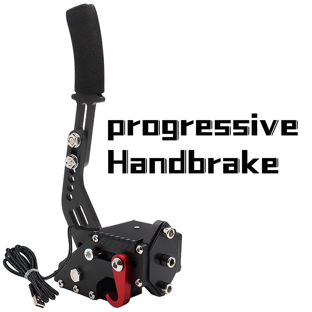 YESHMA 64 Bit USB Handbrake PC Handbrake & Non-Contact Plus Hall Sensor Compatible With G25/27/29/920 T500 T300,Professional Gaming Peripherals using for Racing Games(Black without Clamp)