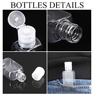 Boao 30 Pcs 1 oz/30 ml Portable Travel Bottle Clear Plastic Empty Bottle Refillable Reusable Containers for Travel Outdoor Camping Business Trip