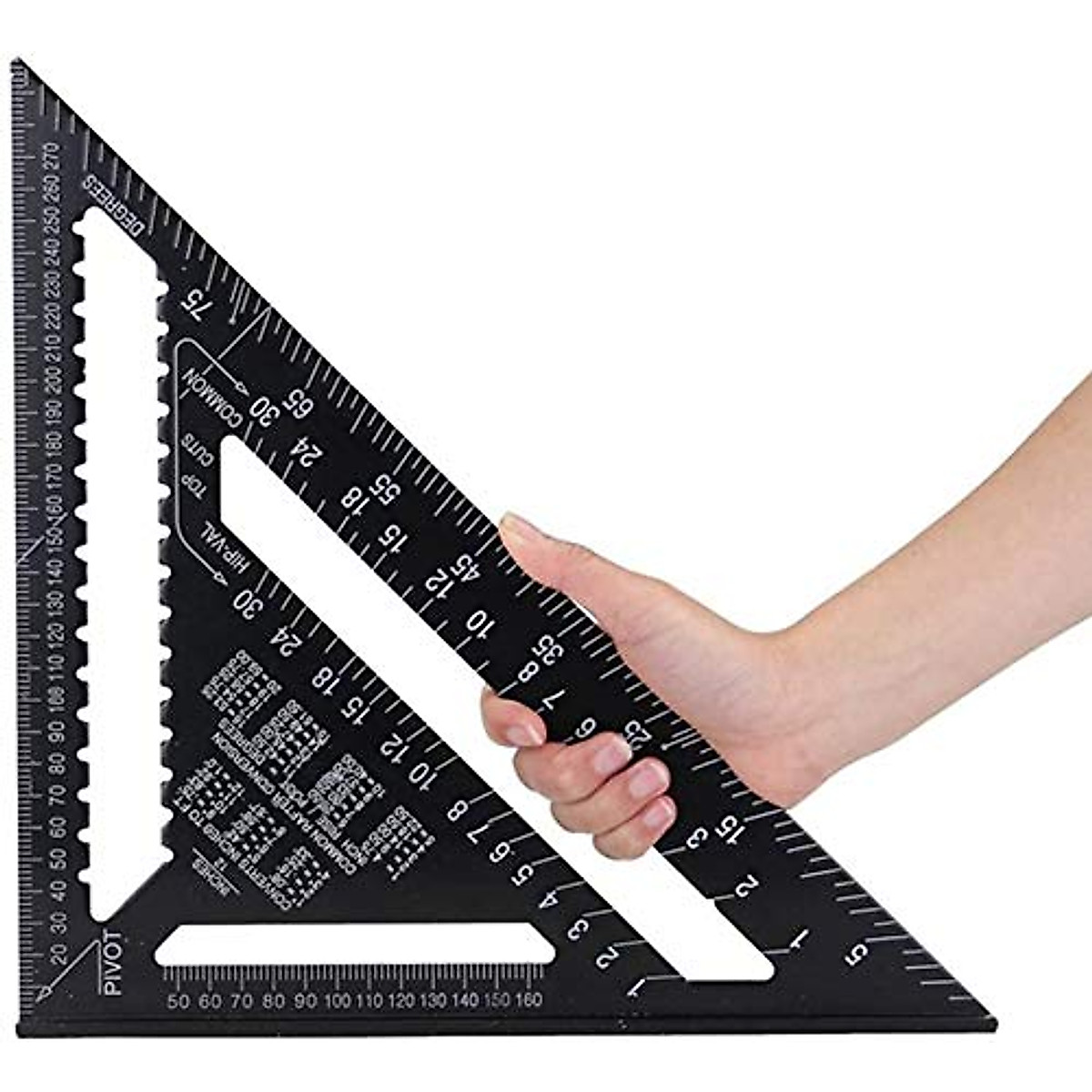 12inch Rafter Square Carpenter Square Aluminum Square Layout Tool with Black Oxide Finish