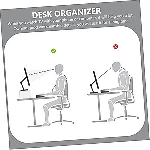 HEALEEP 1Pc Desktop Computer Bracket Computer Monitor Riser Computer Desk Riser Monitor Stand Riser Computer Screen Holder Shelf Bracket Table Storage Rack pp Neck Guard Product White