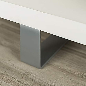 Walker Edison Modern Wood and Metal Fireplace TV Stand for TV's up to 64" Flat Screen Living Room Storage Shelves Entertainment Center, 58 Inch, White