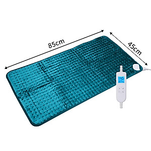 Ambershine 17''x33'' XXXL King Size Heating Pad with Fast-Heating Technology&10 Temperature Settings, Flannel Electric Heating Pad/Pain Relief for Back/Neck/Shoulders/Abdomen/Legs (Light Teal)