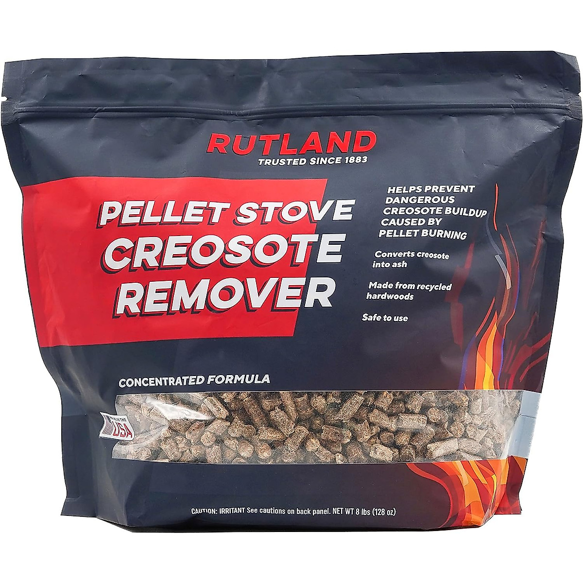 Rutland Products Pellet Stove Creosote Remover, Chimney & Flue Cleaning Wood Pellets, 8 Pound Bag