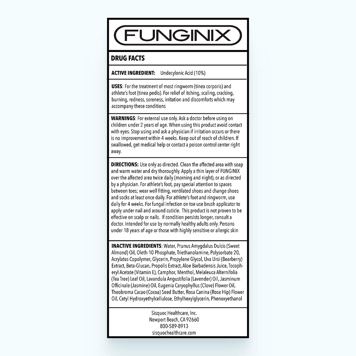 FUNGINIX Fungus Treatment - Toenail, Finger Fungus, and Foot Fungus Solution - Antifungal Spray - Made In the USA - Extra Strength (1 Bottle)