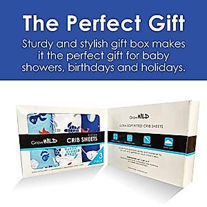 GROW WILD Crib Sheets for Boys (3 Pack), Baby Crib Sheets Soft & Fitted, Crib Mattress Sheet or Toddler Bed Sheets | Crib Sheet Ocean Whale Turtle