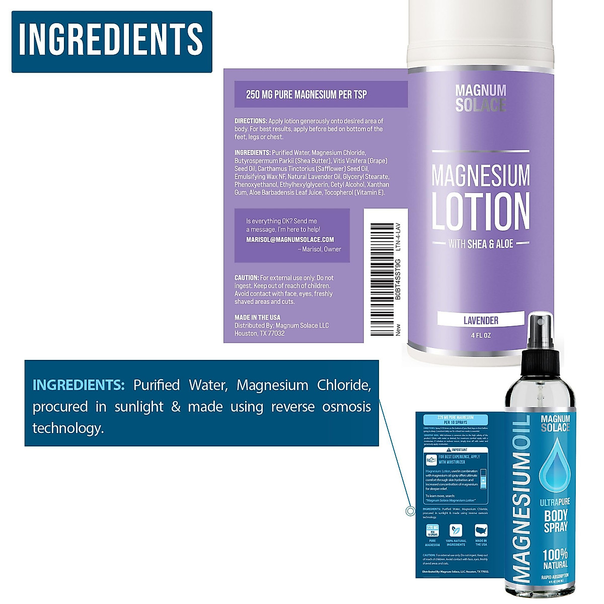 Magnesium Spray and Magnesium Lotion