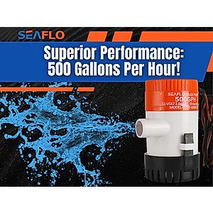 SEAFLO 01-Series 500 GPH Bilge Pump 12v 4-Year Warranty!
