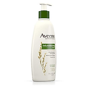 Aveeno Daily Moisturizing Body Lotion with Soothing Oat and Rich Emollients, Fragrance-Free, 18 Fl Oz