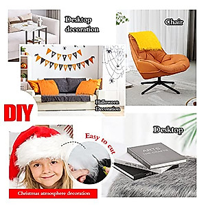 Qi propitious 4 Pieces 10 x 10 Inch Faux Fox Fur, Fluffy Fabric Squares Bulk, Shaggy Fur Patches Fake Fur for Crafts, Sewing Costume, Chair Cover, Seat Cushion