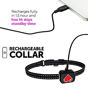 Small Dog Bark Collar Rechargeable - Anti Barking Collar for Small Dogs - Smallest Most Humane Stop Barking Collar - Dog Training No Shock Bark Collar Waterproof - Safe Pet Bark Control Device