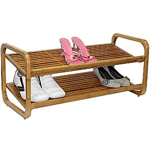 Oceanstar 2-Tier Bamboo Shoe Rack