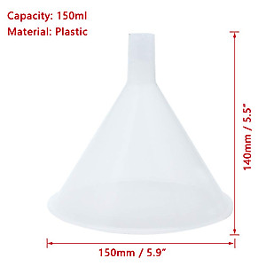 Sscon 2Pcs 150ml Lab Funnels Plastic Laboratory Filter Funnels with Wide Mouth Clear