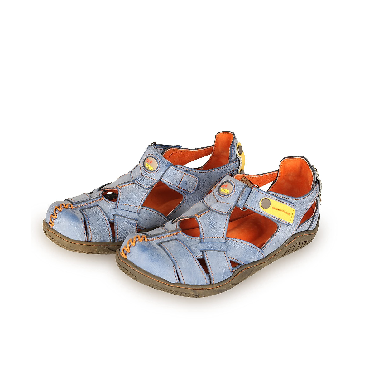 TMA EYES Women's Cross Leather and Hand Stitching Upper Casual Sandal for Outdoor