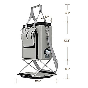 Camping Cooler Bag with 360° Rotation Stand and 4L Food Grade Bladder, Wine Tote Cooler Bag with Shoulder Strap Features a Dispenser, Insulated & leakproof, Great for Outdoor Enthusiasts