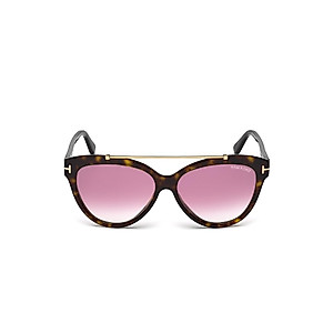 Tom Ford TF518 Livia 52Z Womens Dark Havana/Gold 58 mm Sunglasses - dark havana/gold