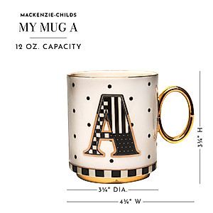 MACKENZIE-CHILDS My Mug, Decorative Ceramic Coffee Cup with Handle, J