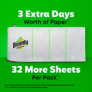 Bounty Quick Size Paper Towels, White, 8 Family Rolls = 20 Regular Rolls (Packaging May Vary)