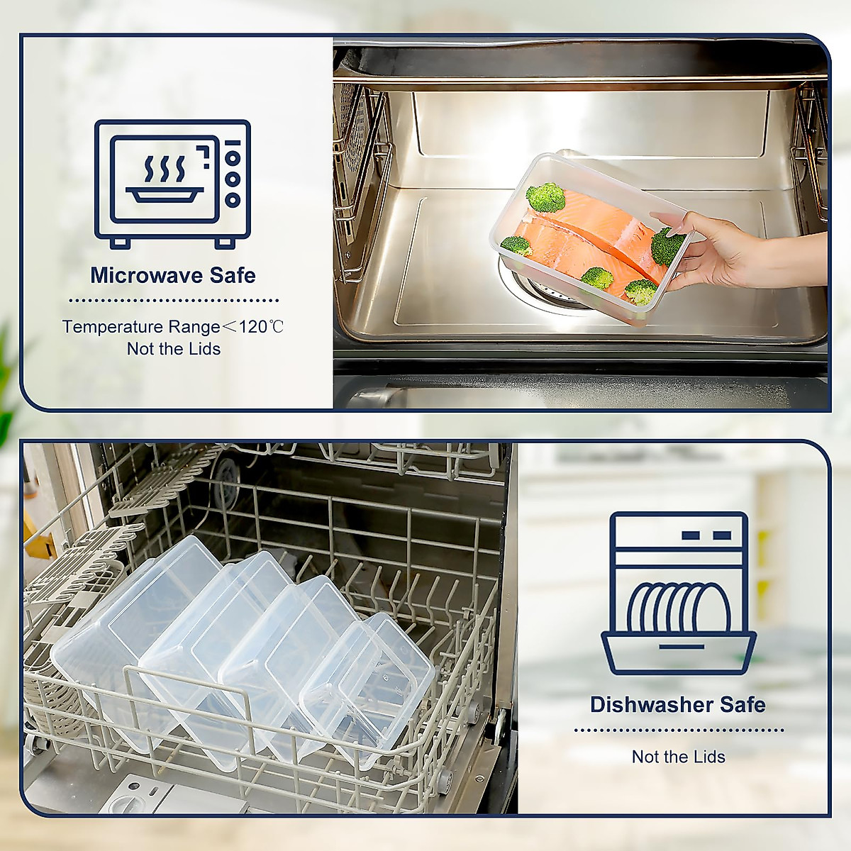 KITHELP 60-Piece Large Food Storage Containers Set - Leakproof, BPA-Free Plastic with Lids Airtight for Kitchen Storage and Organization Reusable with Labels Pen- Microwave Dishwasher Freezer Safe