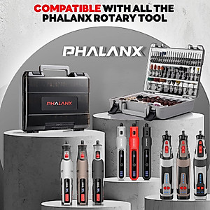 Rotary Tool Accessories Kit - 420PCS Rotary Tool Bits, PHALANX 1/8"(3.2mm) Diameter Shanks Universal Fitment with Carrying Case Easy Storage, Cutting Bits Polishing Wheel Carving Drilling Cleaning Etc