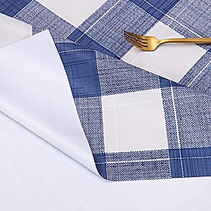VARWANEO Checkered PVC Tablecloth Rectangle Waterproof Vinyl Table Cloth Oil Proof Spill Proof Washable Wipeable Gingham Table Cloth Great for Dinner Party and Picnic