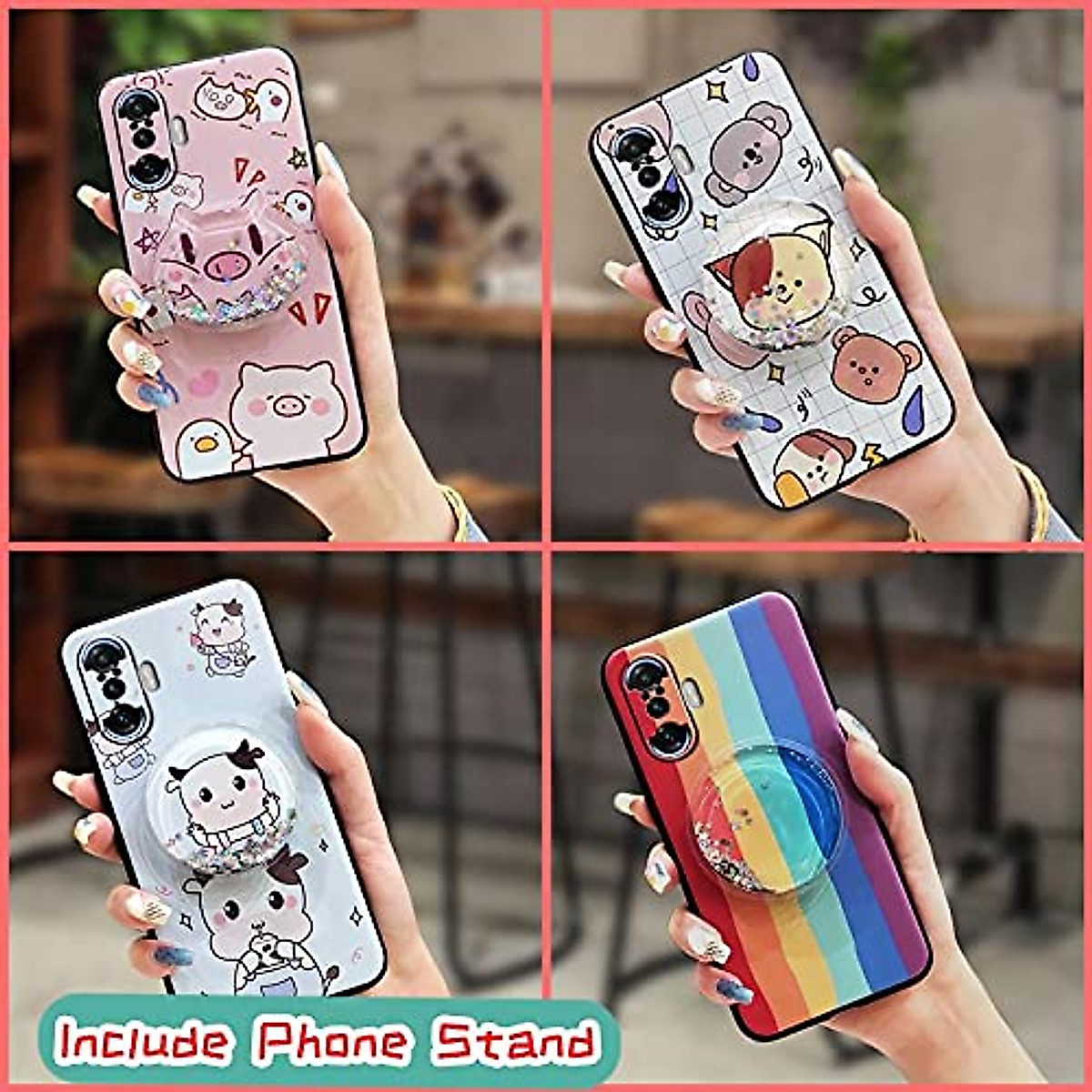 Glisten Dirt-Resistant Lulumi Phone Case for Xiaomi Redmi K40 Gaming Edition/Poco F3 GT, Protective Soft Case Cute Anti-dust Phone Stand Holder Cover Cartoon Armor case Shockproof Cartoon, 10