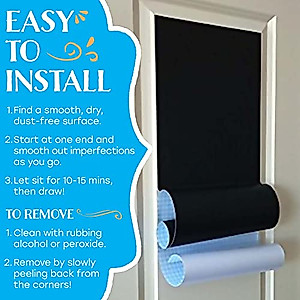 MMFB Black Board Sticker Dry Erase, Chalkboard Wallpaper Stick and Peel Adhesive Roll with 10 Chalks for Wall, Tables, Schools, Home (17.8" X 216.5", 1 Pack)