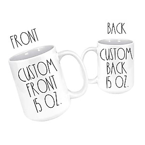 YOUR TEXT HERE Custom Rae Dunn Inspired 15oz Ceramic Mug | One or Two Sided Text