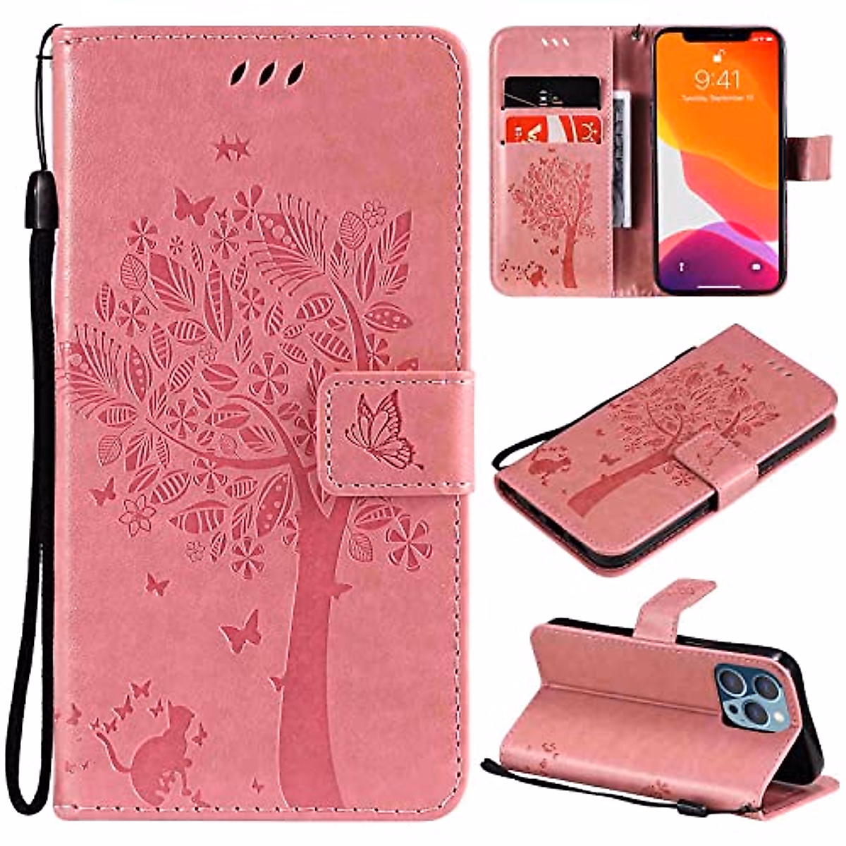 Fansipro Phone Cover Wallet Folio Case for Sony Xperia 1 III, Premium PU Leather Slim Fit Cover for Xperia 1 III, 2 Card Slots, Exactly fit, Pink