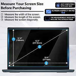 12.5 inch Laptop Screen Protector, Tempered Glass Protector for HP/Dell/Sony/Samsung/Lenovo/Acer/MSI/LG/Razer Blade Aspect Ratio 16:9 12.5" Laptop, 9H Hardness, Fingerprint Resistant, Bubble Free