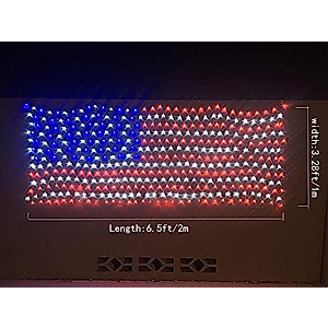 YULIANG LED American Flag Lights,6.5ft*3.2ft Waterproof American Flag Lights Outdoor for 4th of July Decorations,Independence Day,Memorial Day, Festival, Garden,Outdoor Christmas Decoration