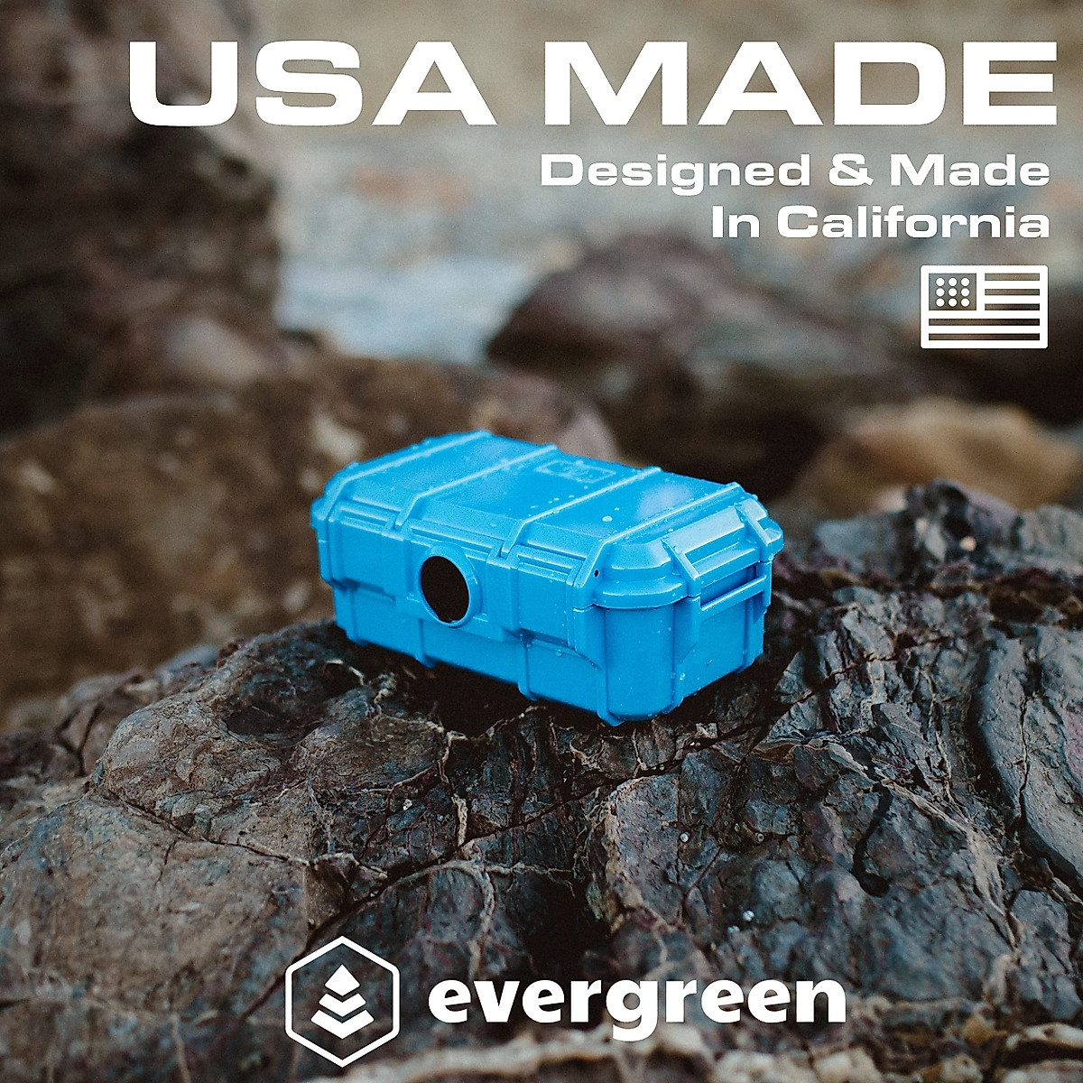 Evergreen 57 Waterproof Dry Box Protective Case - Travel Safe/Mil Spec/USA Made - for Cameras, Phones, Ammo Can, Camping, Hiking, Boating, Water Sports, Knives, & Survival (Blue)