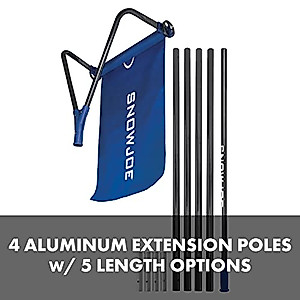 Snow Joe RJ208M-P2 PRO Snow Removal Roof Rake W/ 20-Foot Debris Slide, 28-Foot Max Reach, Blue