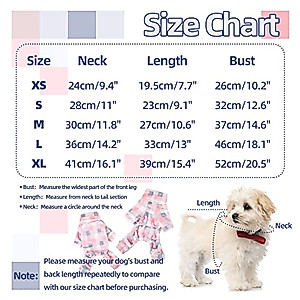 OUOBOB Dog Pajamas for Small Dogs, Pet Clothes Jumpsuit 4 Legs Dog Bosysuit Stretchy Puppy Onesies Breathable & Soft Dog Pjs Warm Apparel Classic Plaid Doggie Shirts Puppy Rompers Sleepwear