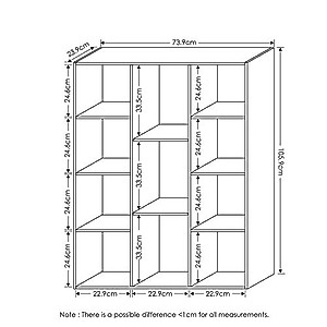 Furinno 11107WH-GR 7 Reversible, 11-Cube, White Green & Luder Bookcase/Book/Storage, 5-Cube, White/Green