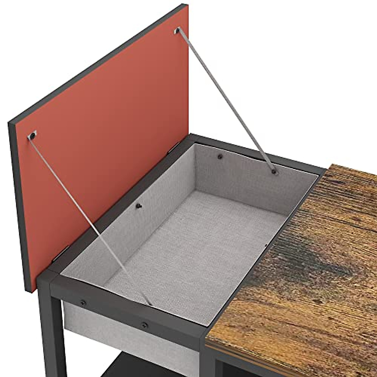 KAVFOCOY Simple Style Computer Desk with Storage Shelves Study Writing Table for Home Office Easy Assembly 55inch Rustic Brown
