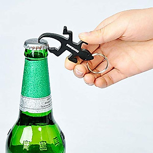 AceCamp Munkees Land Animal Bottle Opener Keychains, Mini Key Rings, Small Pocket-Sized Key Chains for Wine, Caps, Beer, Can & Bottlecaps - Lizard, Gecko