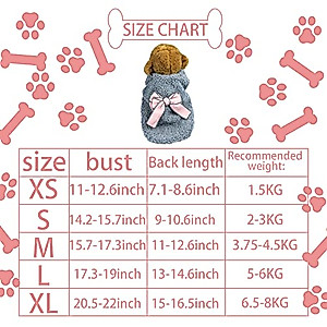 Toysructin Pet Clothes for Cold Weather, Soft Lamb Fleece Dog Coat Sweater Fall Winter Warm Vest with Elegant Bow, Plush Dog Jacket Comfort Puppy Clothing Coats for Small Medium Dogs Cats Girl Boy