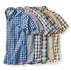 Eddie Bauer Men's Pack It Seersucker Short-Sleeve Shirt, Celadon, X-Large