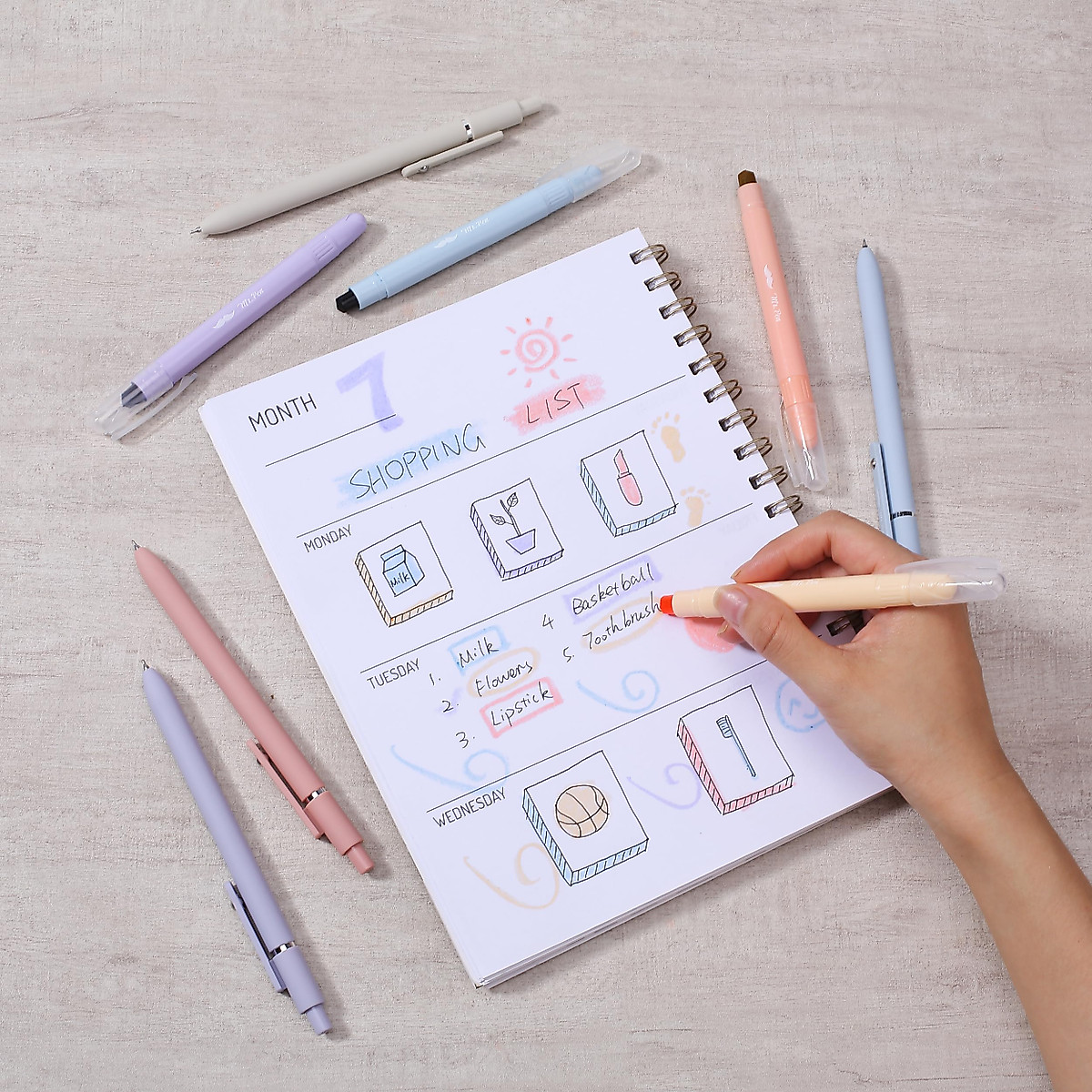 Mr. Pen- Bible Highlighters and Pens, 8 Pack, Pastel Barrel, Gel Highlighters, Gel Highlighter No Bleed Through, Bible Highlighters No Bleed, Bible Journaling Kit, Gel Pens and Highlighters