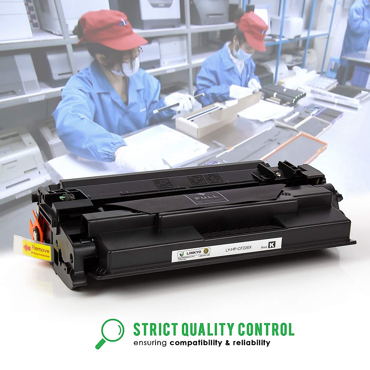 LINKYO Compatible Toner Cartridge Replacement for HP 26X CF226X (Black, High Yield, 2-Pack)