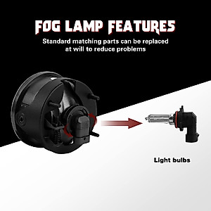 RP Remarkable Power, Fits For 2007-2013 Expedition / 2008-2011 Ranger Chrome Fog Lights Only with H10 12V-42W Bulbs FL7122 Bumper Lamps Kit OE Style Clear