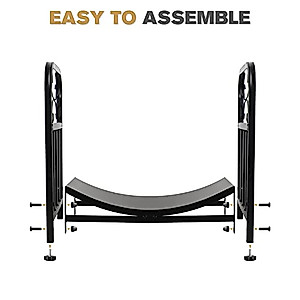 YEEGO DIRECT Weatherproof Firewood Rack Indoor Outdoor 17 Inch Outdoor Firewood Holder Easy Assembly in 10mins, Indoor Log Rack for Fireplace