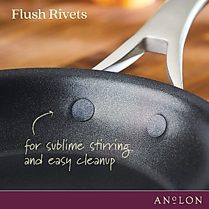 Anolon Nouvelle Copper Hard Anodized Nonstick Sauce Pan/Saucepan/Saucier, 2.5 Quart, Brown
