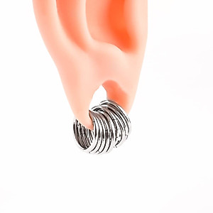 DOEARKO 10 PCS Ear Gauges Ear Rings Hypoallergenic 316L Stainless Steel 2g 0g Plugs for Ears Body Piercing Jewelry (1.2 * 8mm 10 PCS, Silver Basic)