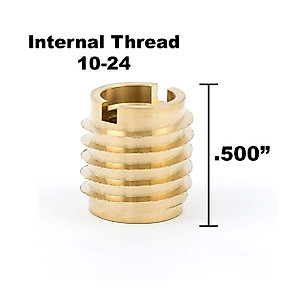 E-Z LOK 400-3 Threaded Inserts for Wood, Installation Kit, Brass, Includes 10-24 Knife Thread Inserts (6), Drill, Installation Tool